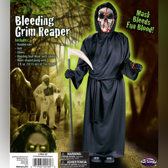 Fun World | Costumes | Nip Boys Sz Medium 8 Bleeding Grim Reaper ...